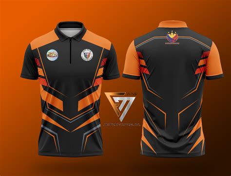 Orange X Black Sublimation Polo Shirt Design