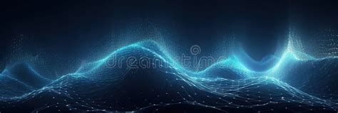 Blue Abstract Waves Background Concept Of Fluidity Created With Generative Ai Technology