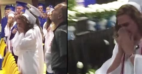 Her Classmates Are Confused Watching The Grad Cry During The Pledge Until She Ran Up To The Stage