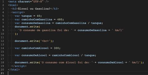 Cálculo Consumo De Gasolina X álcool Javascript E Html Desenvolva Um