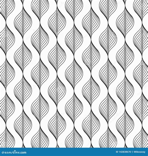 Linear Vector Pattern Repeating Linear Abstract Leaves On Garland