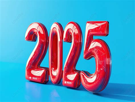 빨간색 3d 2025 글꼴 배경 Png 일러스트 무료 다운로드 Lovepik