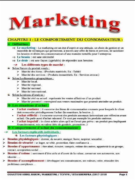 Résumé Marketing Pdf