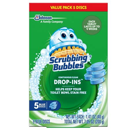 Scrubbing Bubbles Continuous Clean Drop Ins Blue Discs 5 Ct 705 Oz