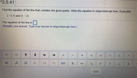 Solved Find The Equation Of The Line That Contains The Given Chegg