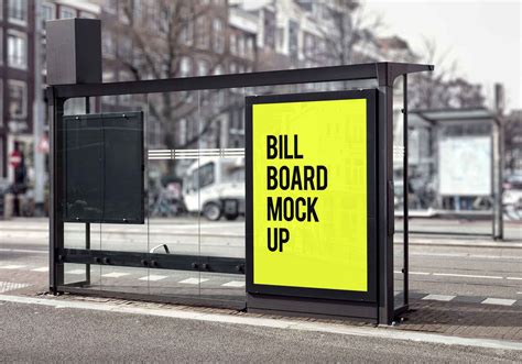 Free Bus Stop Billboard Mockup Psd