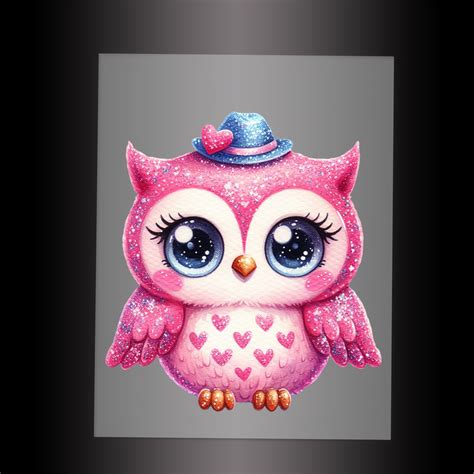 Dtf Glit101 Glitter Owl Garment Transfer Andre And Oskars T
