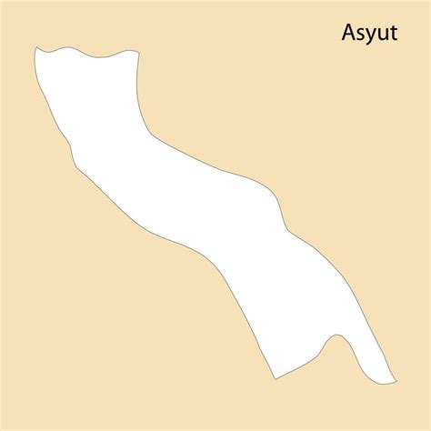 High Quality Map Of Asyut Is A Region Of Egypt 21854825 Vector Art At