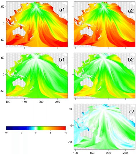 Maps Of Differences In Tsunami Travel Time Minutes Using Numerical
