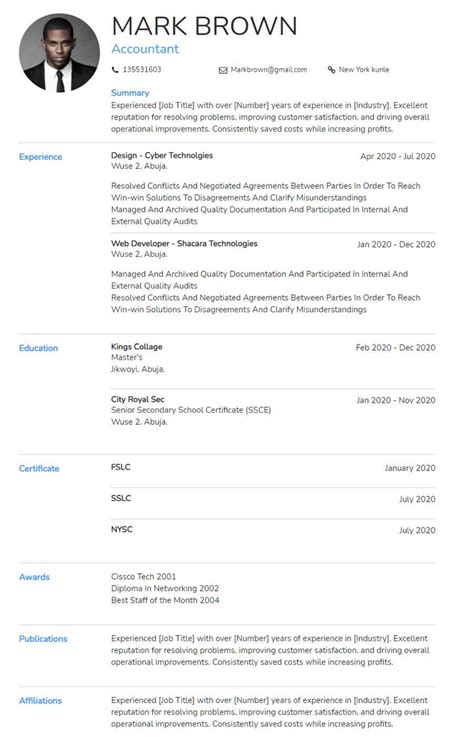 MyCVCreator Free CV Creator Resume Maker Online CV Generator