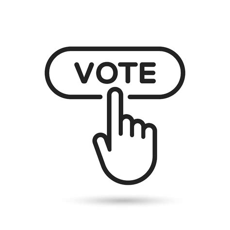 Premium Vector Hand Pressing Vote Button Icon Or Polling And Voting