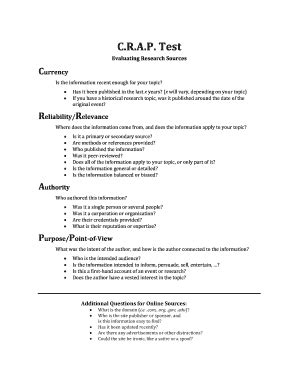 Fillable Online CRAP Test Printable Fax Email Print PdfFiller
