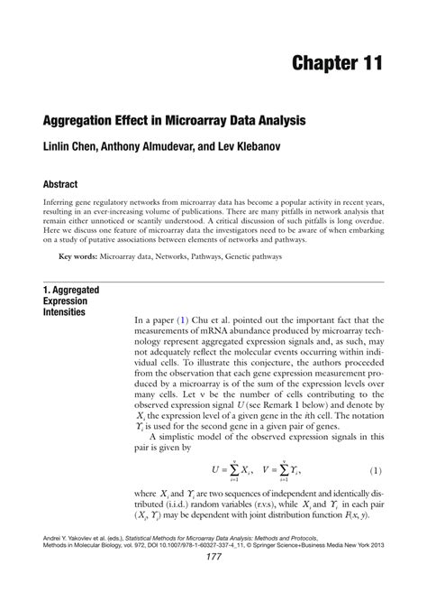 pdf aggregation effect in microarray data analysis