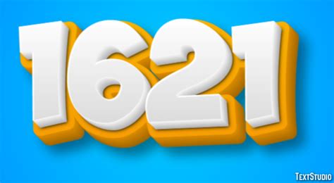 1621 Text Effect And Logo Design Number