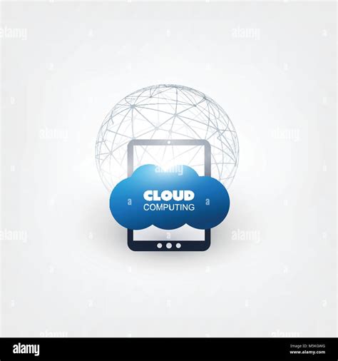Cloud Computing Design Concept With Icons Digital Network Connections Technology Background