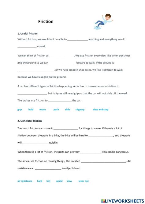 7 Forces Friction Reading Ws Online Exercise For Live Worksheets