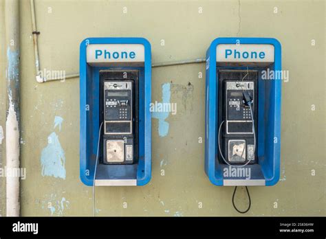 Wall Mounted Pay Phones In St Johns Antigua Vandalised Public Phone