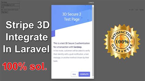 Stripe 3d Secure 2 Payment Gateway Integration In Laravel 8 With