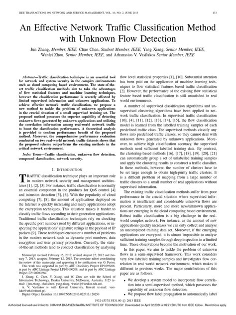 An Effective Network Traffic Classification Method With Unknown Flow