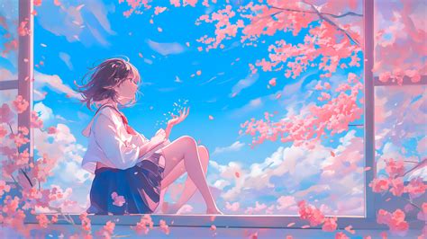 Anime Cherry Blossom Aesthetic Wallpaper Laptop 4k 4k