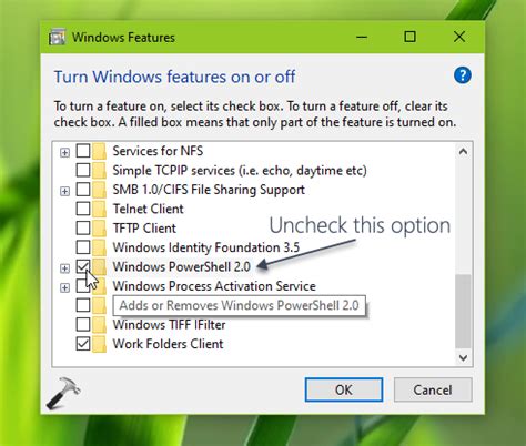 Enable Disable Windows PowerShell In Windows