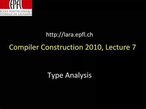 Ppt Compiler Construction 2010 Lecture 7 Powerpoint Presentation