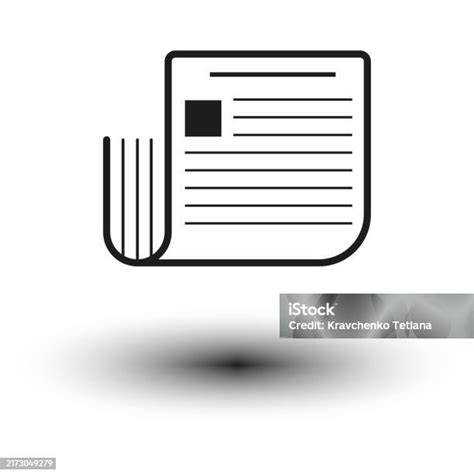 신문 아이콘입니다 단순 미디어 기호입니다 미니멀리즘 벡터 일러스트 레이 션 검은색에 대한 스톡 벡터 아트 및 기타 이미지