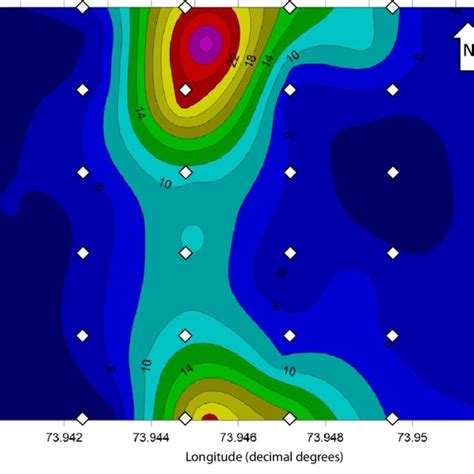 Contour Map Showing The Spatial Variability Of Radon Concentration Over Download Scientific