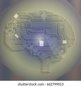 Electronic Computer Technology Circuit Board Brain Stock Vector Royalty Free