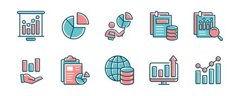 데이터 분석 그래프 차트 아이콘 세트 비즈니스 마케팅 관리 성장 보고서 데이텀 통계 벡터 일러스트 레이 션 웹 및 앱 데이터에 대한 스톡 벡터 아트 및 기타 이미지 Istock