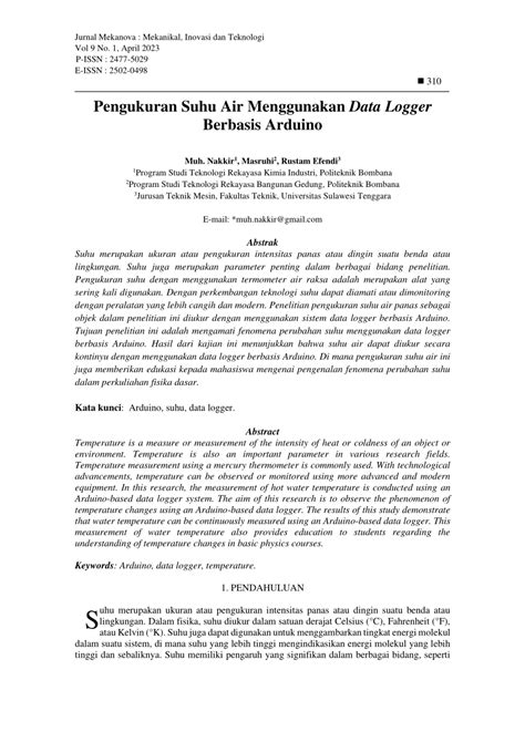 pdf pengukuran suhu air menggunakan data logger berbasis arduino