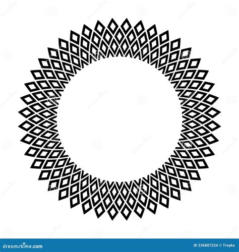 Decorative Geometric Circle Pattern Round Frame Stock Vector Illustration Of Circular