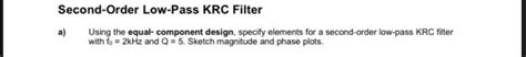 solved second order low pass krc filter a using the