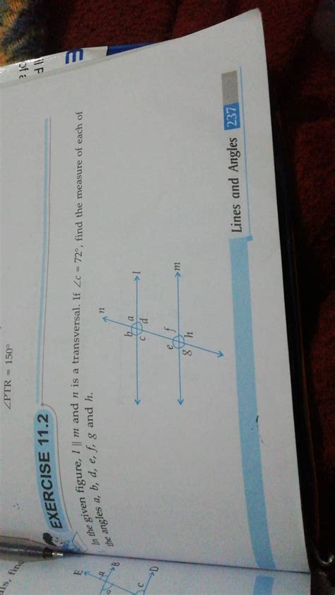∠ptr150∘ Exercise 112 The Given Figure L∥m And N Is A Transversal If