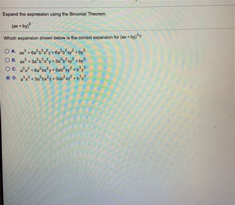 Solved Expand The Expression Using The Binomial Theorem Ax Chegg Com