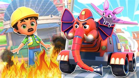 소방차 응급 상황 슈퍼 소방관이 애니마 도시를 구하다 자동차와 트럭 구조팀 Youtube