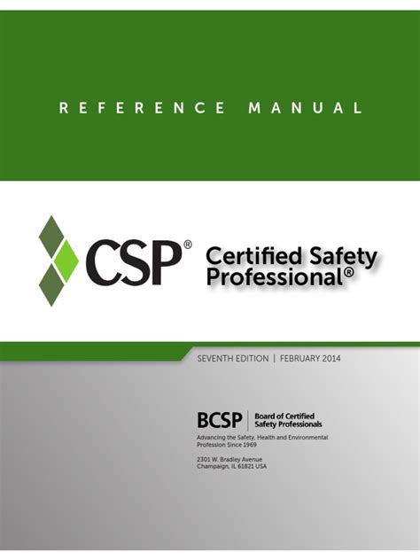 Csp Reference Manual Pdf Credential Professional Certification