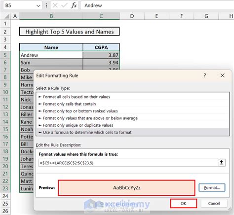 How To Find Top 5 Values And Names In Excel 14 Useful Ways