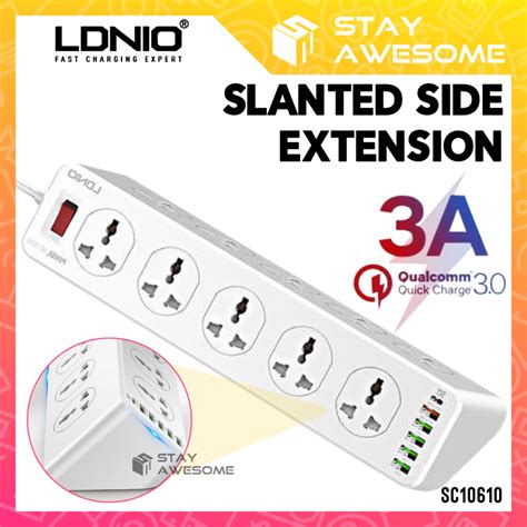 Ldnio Socket Extension Plug Cord Wire With Usb C Port Type C Surge Protector 2 Meter Power Strip