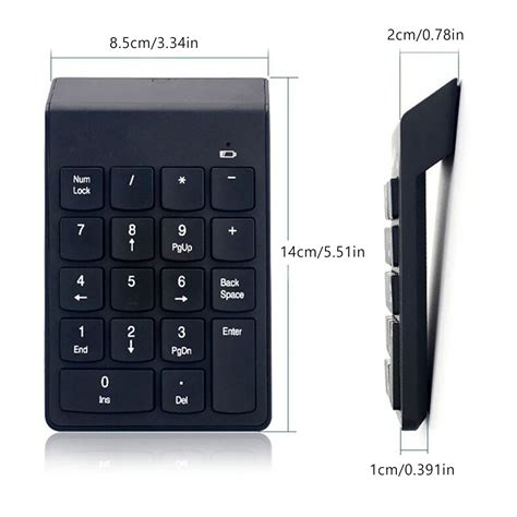 Arokoko Keyboard Vintage Wireless Keypad Numeric 18 Key Keyboard Mini 2