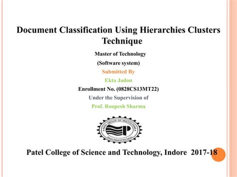 Document Classification Using Hierarchies Clusters Technique Ppt