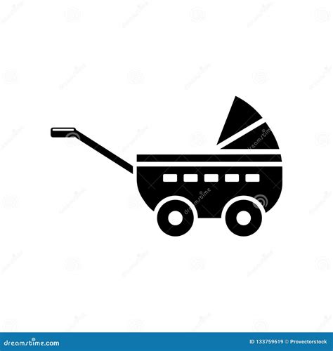 Baby Trolley Icon Vector Sign And Symbol Isolated On White Background Baby Trolley Logo Concept