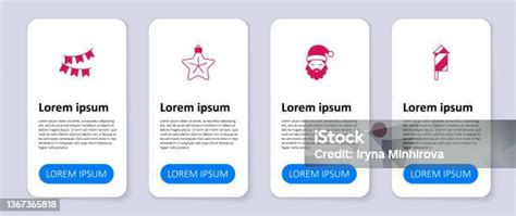 불꽃 놀이 로켓 산타 클로스 모자와 수염 크리스마스 스타와 플래그와 카니발 화환을 설정합니다 비즈니스 인포그래픽 템플릿입니다 벡터 가공의 인물에 대한 스톡 벡터 아트 및