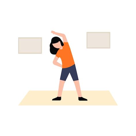 Premium Vector The Girl Is Exercising