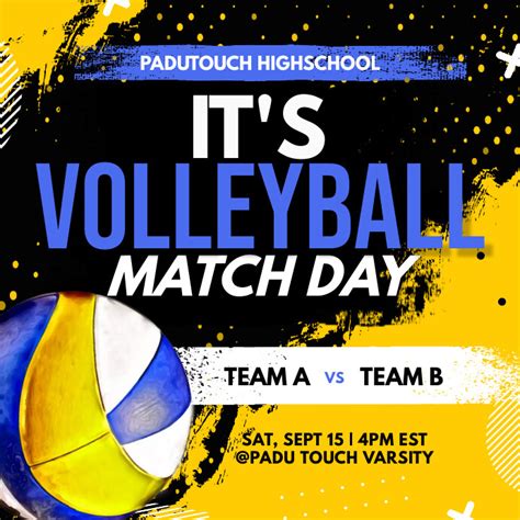 Volleyball Match Day Flyer Poster Templatge Template Postermywall