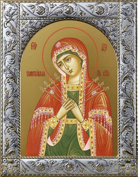 Икона Божьей Матери Семистрельная, 14х18 см, в окладе - Интернет ...