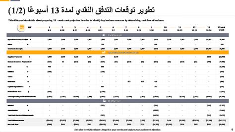فضل 5 قوالب لإسقاط التدفق النقدي مع أمثلة وعينات