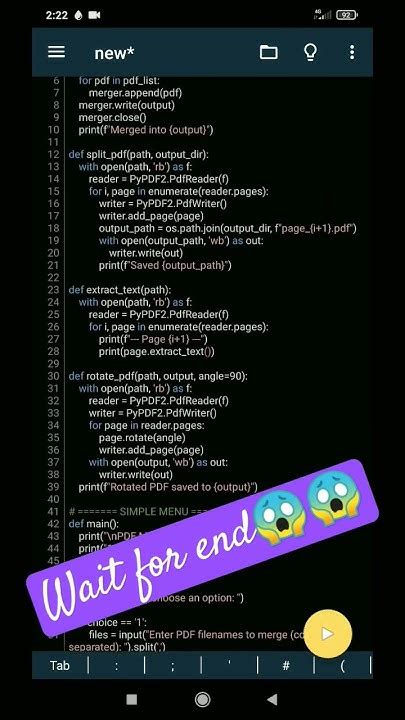 Wait For End Python Coding Pydroid3 Subscribe Learning Pdf