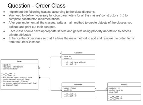 Solved Question Order Class Implement The Following