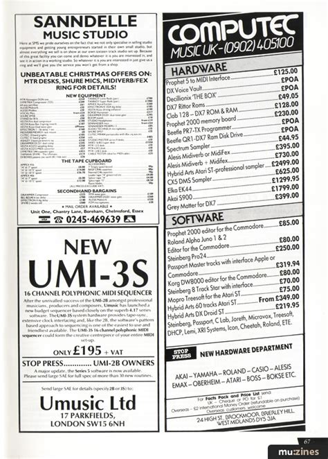 Ad Computech Music Uk Sos Dec 86